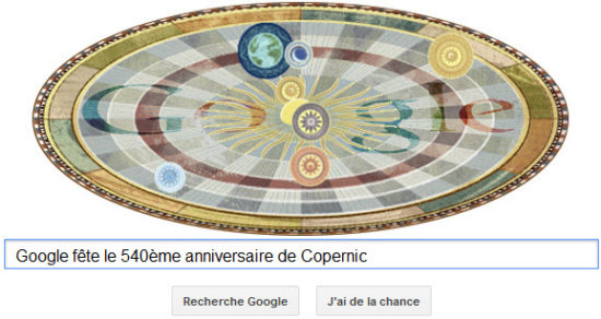 Google fête le 540ème anniversaire de Nicolas Copernic [Doodle ...