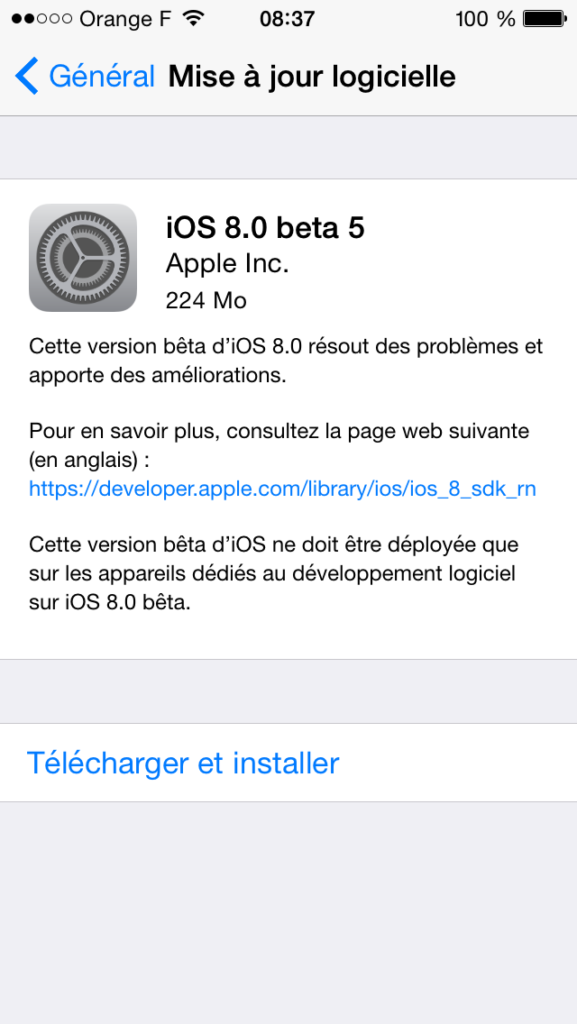 L'iOS 8 bêta 5 est disponible pour les développeurs - UnSimpleClic
